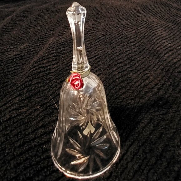 Accents | Vintage Lead Crystal Bell With Rose Around Handle | Poshmark